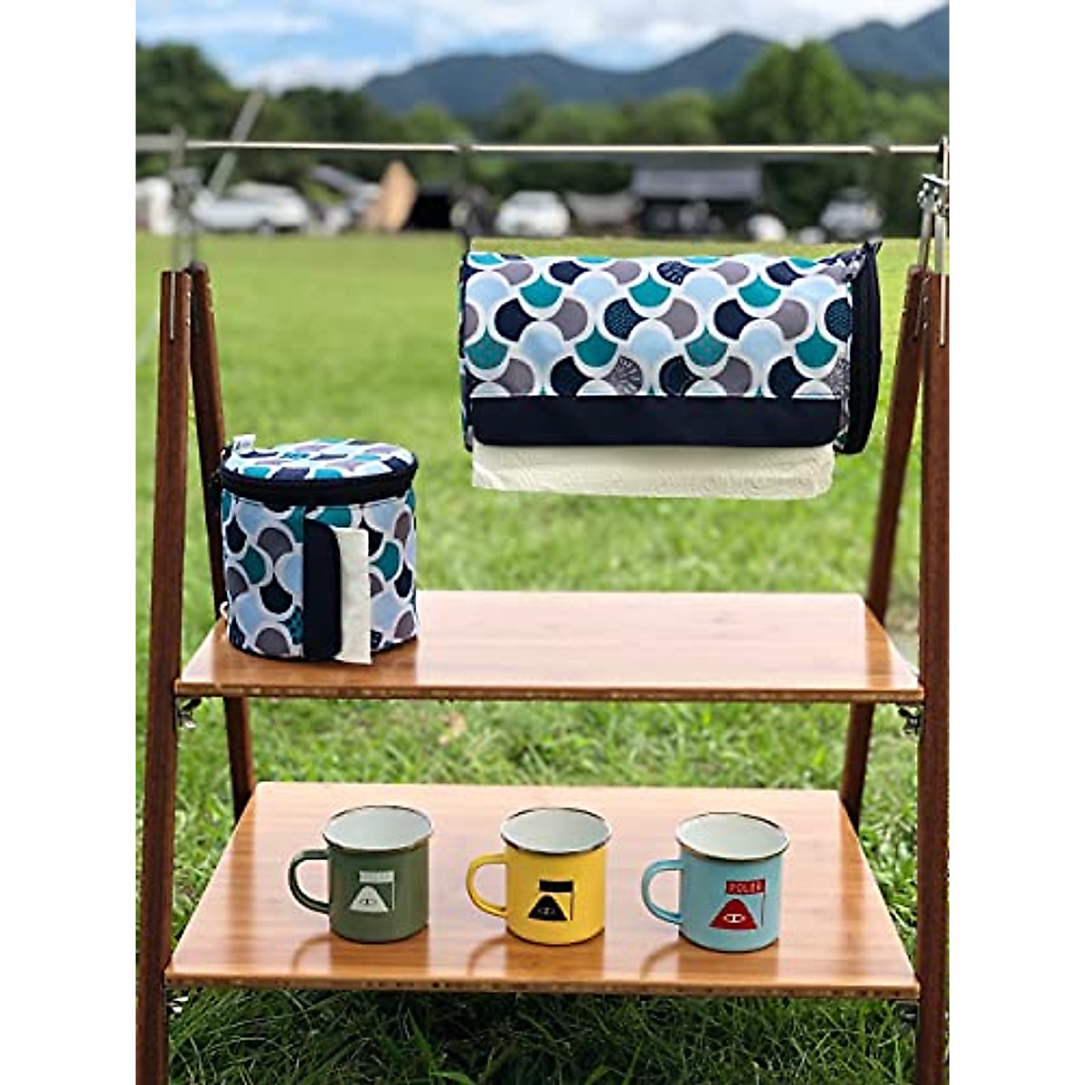 Olve Kitchen Paper Towel Holder Hanging Paper Towel Dispenser Cover for Kitchen, Camping Outdoor (Mint)