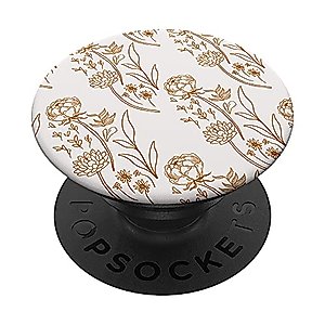 Flowers Floral Beige Terracotta Bohemian Aesthetic Women PopSockets Swappable PopGrip