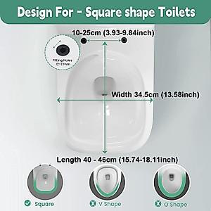 DFEDHF Square Toilet Seat Soft Close Toilet Seat Quick Release for Easy Cleaning, Loo Seat Top Fix Easy Installation with Adjustable Hinges White,03b (03b)