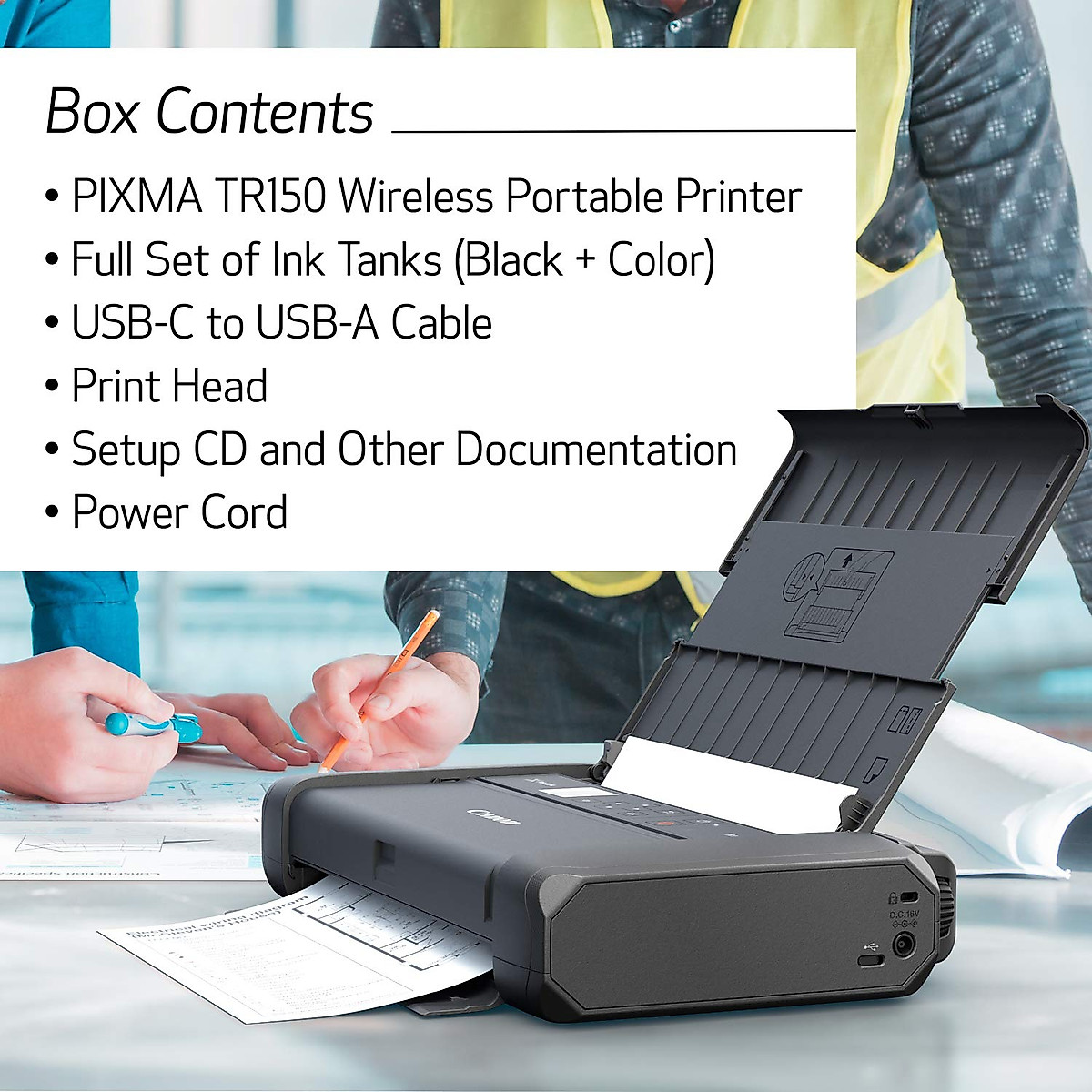 Canon Pixma TR150 Wireless Mobile Printer with Airprint and Cloud Compatible, Black