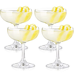 True Coupe Glasses Martini Daiquiri Manhattan Cocktail Barware Glass, Clear ,4 Count (Pack of 1)