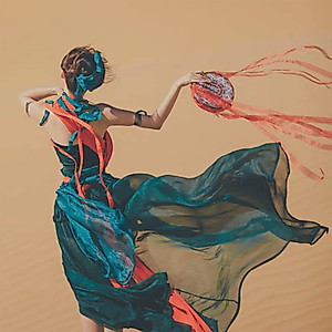 Tosnail 10 Inches Handheld Wooden Tambourine - Double Rows 16 Pairs Jingles