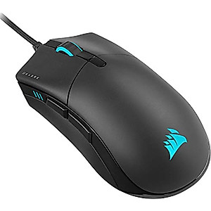 CORSAIR SABRE RGB PRO CHAMPION SERIES FPS/MOBA Gaming Mouse - Ergonomic Shape for Esports and Competitive Play - Ultra-Lightweight 74g - Flexible Paracord Cable,Black