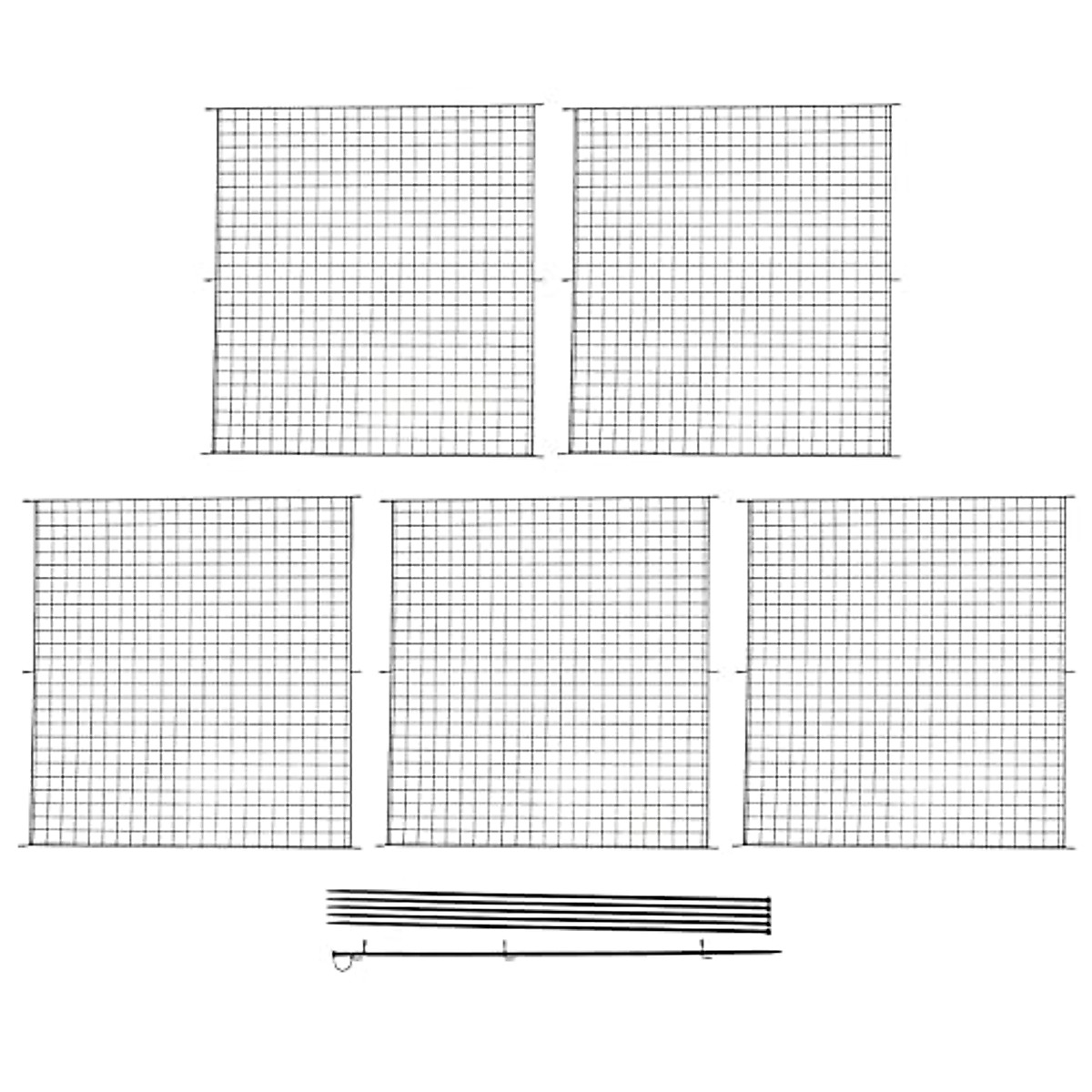 Garden Fence 4 Panels 36"x39" Animal Barrier Decorative Metal Fence with Gate for Dogs Pets Rustproof Temporary Fencing for Yard Patio Landscape Flower Bed, Black