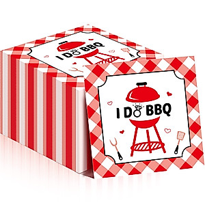 100 Pieces I Do BBQ Napkins I Do BBQ Decorations Red Checkered Napkins Red Gingham Napkins Red I Do BBQ Disposable Paper for Engagement Wedding Bridal Shower, Bachelorette Party Supplies,5 x 5 Inches