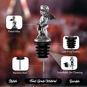 Lion Wine Pourer for Wine Bottles, Stainless Steel Animal Bar Liquor Bottle Pourer Liquor Pour Spout for Liquor Bottles, Speed Pourer Wine Areator Spout Bottle Pourer for Alcohol (Pee Boy)