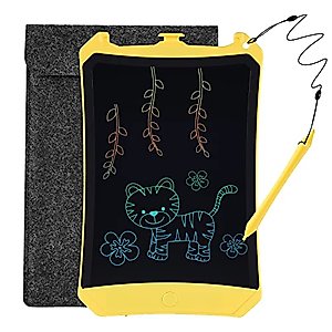 LCD Writing Tablet Electronic Doodle Board with Colorful Screen RaceGT 8.5-Inch Reusable Drawing Pad Gift for Kids and Adults at Home,School and Office Learning & Education Handwriting Aids - Yellow