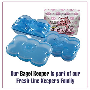 Bagel Fresh Container (1 Count, Holds 6) Fresh Bagel Keeper & Airtight Container for Bread Storage - Bagel Saver Container - Eco Friendly, Reusable Bagel Storage Container