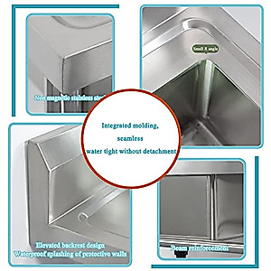 Free Standing Stainless-Steel Single Bowl, Commercial Restaurant Kitchen Sink Set W/Faucet Drainboard,Utility Sink Free Standing Single Bowl Kitchen Sink(Size:150cm,Color:A-Right platform)