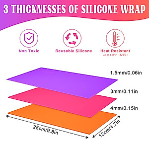 QUUREN Sublimation Tumbler Wrap Compatible with Cricut Mug Press Accessories 3 Thicknesses Silicone Mug Wrap for Tumbler Heat Press Attachment for Sublimation Tumblers Blanks Products 9.8 x 4.7"