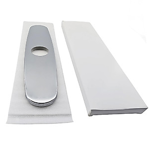 YEMCHI 10 inch Chrome Kitchen Faucet Cover, Modern Silver Stainless Steel Escutcheon Plate Tap Hole Cover Deck Plate for Kitchen Faucet 1 or 3 Hole Bathroom Sink (Chrome)