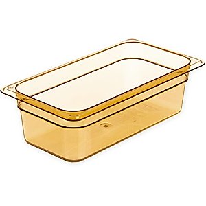 Carlisle FoodService Products 3086113 StorPlus High Heat Food Pan, 4" Deep, Third Size, Amber
