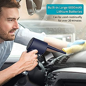 ALAGOON Cordless Electric Air Duster, Powerful 33000 RPM Air Blower, Replacement for Canned Air Spray Cans，Computer Keyboard Cleaner,10W Fast Charging(Blue)