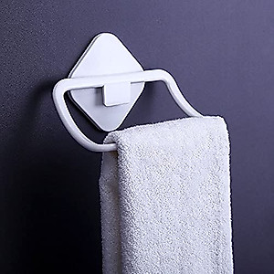 OGRAFF Towel Ring 1 Piece of Pure White Bathroom Towel Ring, Non-Perforated Paste Type Non-Marking Hand Towel Ring, Kitchen and Bathroom Hanging Rag Rack