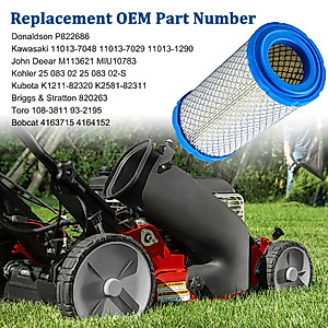 K1211-82320 Air Filter for Kubota BX23 BX24 BX25 BX22 / NAPA 6449 / Kawasaki 11013-1290 11013-7048 11013-7029 / Donaldson P822686 / Fleetguard AF25550 / 25 083 02-S/WIX 546449 / Baldwin PA4632