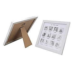 Ozgkee Newborn Baby Picture Frame My First Year Frame Baby Photo Frame 12 Month Baby Keepsake Frames Monthly Milestone Desktop Picture Frame for Photo Memories Baby 1st Birthday Mothers Day Gift