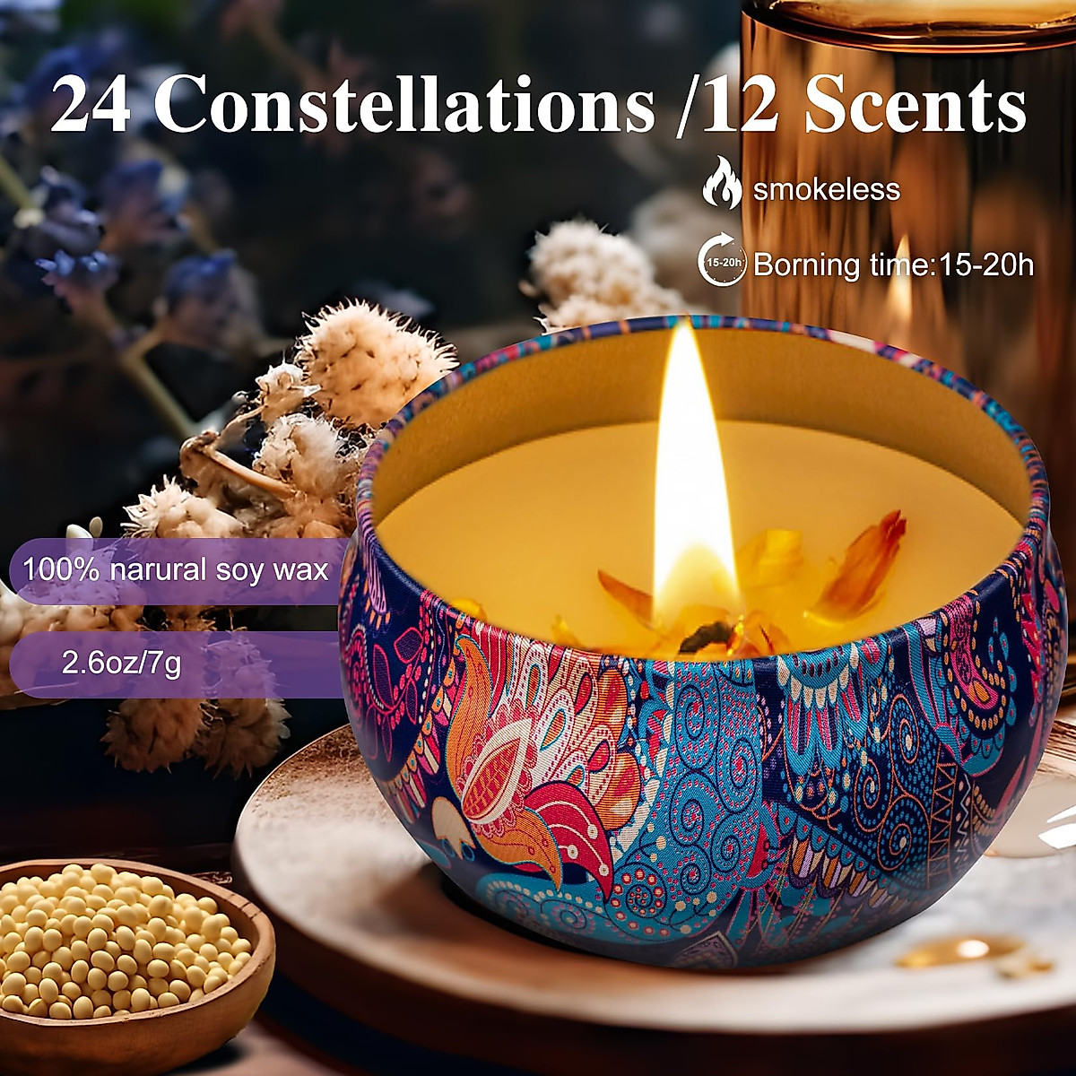 Scented Candles Gift Set - 24 Pack of Aromatherapy Candles for Guests, Bridal Party Favors for Adults Gift for Birthday, Mothers Day, Valentine's Day,Christmas Women Wedding Baby Shower