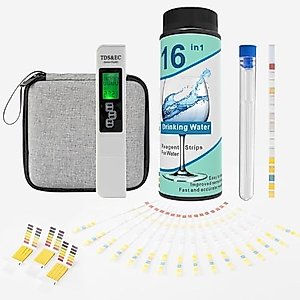 21-in-1 Water Testing Kits for Drinking Water, Well Water Testing Kit, pH Test Strips, Suitable for Tap Water, Ponds, Swimming Pools, Household Drinking Water