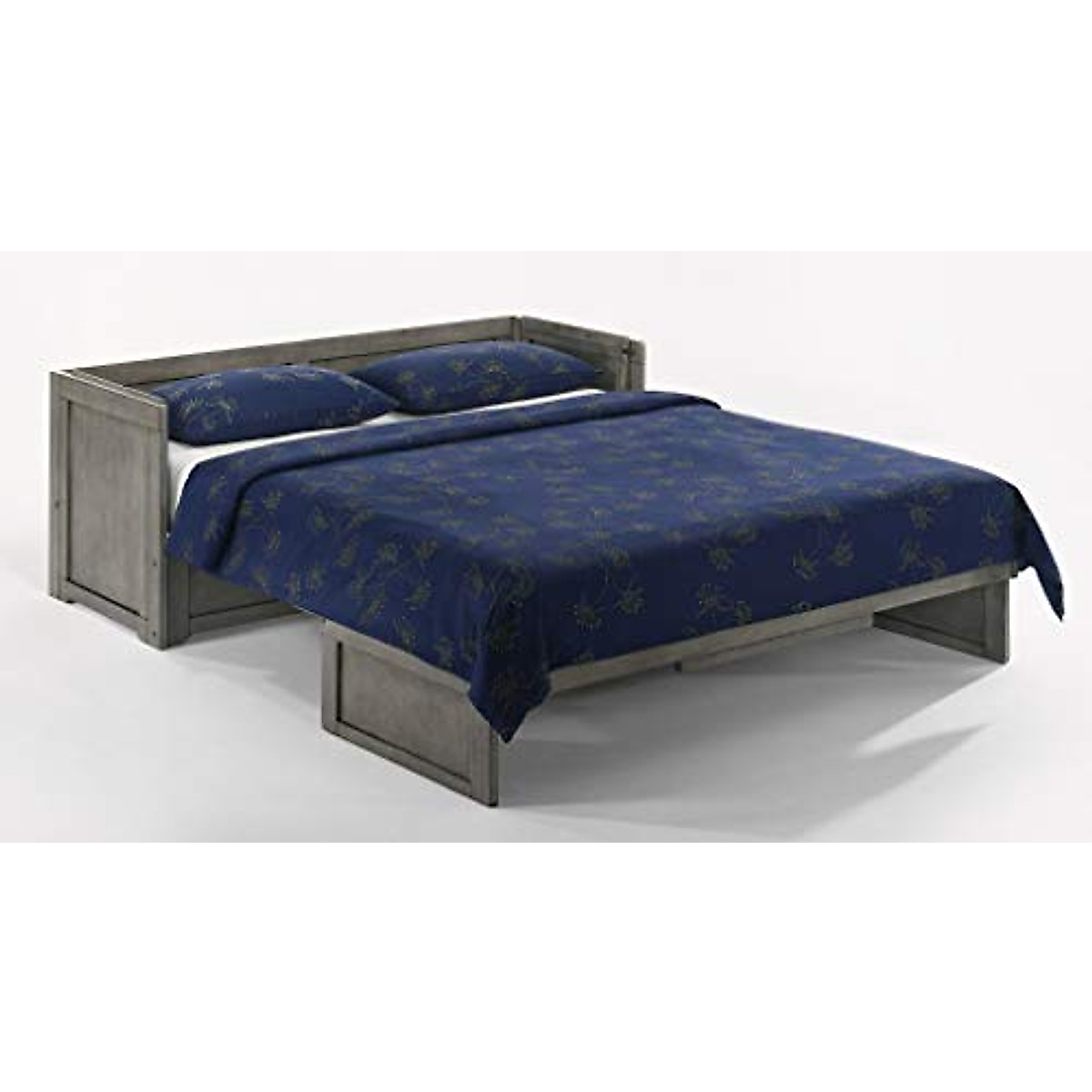 Night & Day Furniture Murphy Cube Cabinet Bed Ready-to-Assemble with SDS Custom 6" Memory Foam Mattress (Rural Grey)