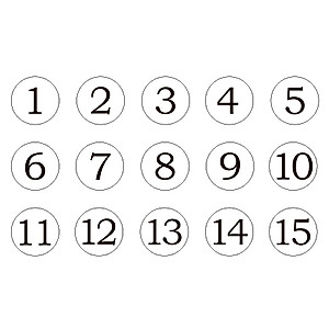 15PcsTable Numbers Cards 1-15 for Wedding Reception, 10cm/4" Diameter Round Double Sided Table Signs for Wedding or Birthday Party. (White, 1-15)