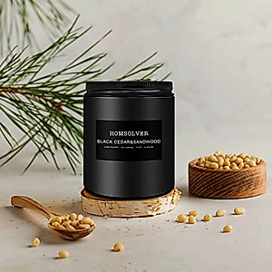 Homsolver Scented Candles, Black Cedar & Sandwood Candles for Men, Candles for Home Scented, Aromatherapy Soy Candles, 50 Hour Burn, Ideal Gifts for Men