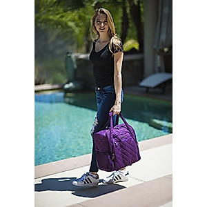 Rockland Melrose Upright Wheeled Underseater Carry-On Luggage, Purple, 15-Inch