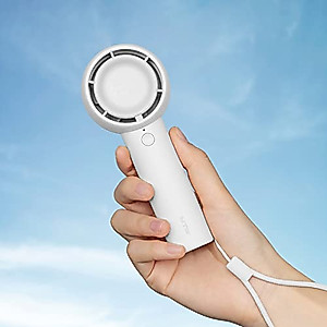 JISULIFE Mini Handheld Fan, Unique Design Portable Fan, Personal Hand Fan USB Rechargeable with Powerful Trubo Wind,6000mAh Battery Operated Small Pocket Fan for Eyelash/Makeup/Kids/Women-White