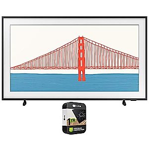 SAMSUNG QN55LS03AAFXZA 55 Inch The Frame TV Bundle with Premium 1 YR CPS Enhanced Protection Pack