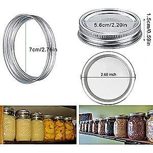 OTTOPT Canning Lids and Rings Regular Mouth -Mason Jar Lids Regular Mouth with Silicone Seals Rings for Ball or Kerr Jars, Rust-Proof Split-Type Leak Proof, Silver24 Count (Lids&Rings)