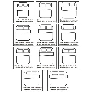 QWINEE 3Pcs Two Tone Duvet Cover Set,Soft King Queen Twin Size Bedding Duvet Covers Set Include 1 Duvet Cover with Zipper Closure & 2 Pillow Case,Comforter Not Included Multicolor A Full