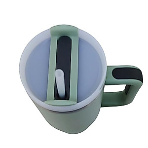 Green Insulated 40 Oz Tumbler - Stainless Steel with Straw, Lid, and Handle for Everyday Use