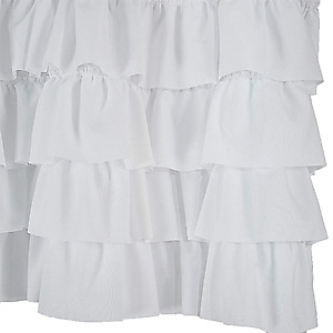 WestWeir White Ruffle Farmhouse Valance - Shabby Chic Layered Curtain for Bedroom (Set of 2)