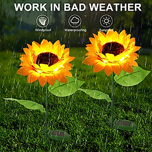 Solar Sunflowers Lights Outdoor Garden Decorative LED Lights Waterproof Solar Landscape Lights for Pathway, Garden,Yard, Patio, Backyard