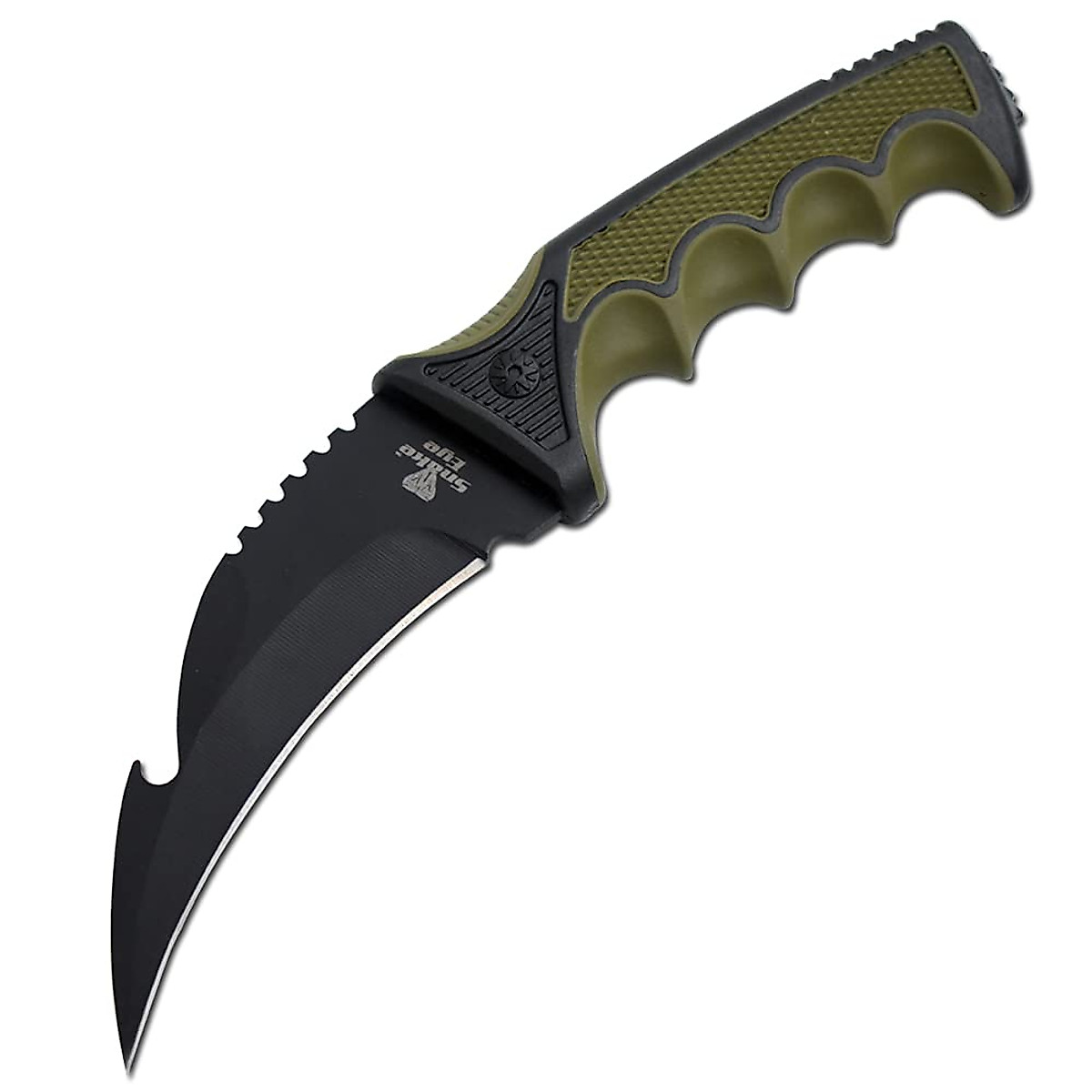 Snake Eye Tactical 9" Hunting Survival Knife Curve Saw Back Blade With Molded Sheath. (GN-3)