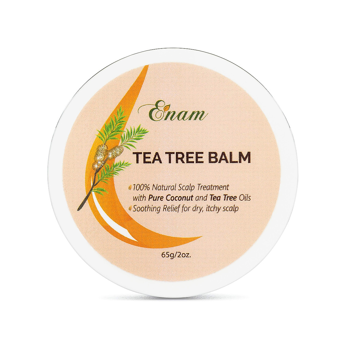 Enam Hair Balm - Natural Conditioner for Dry, Itchy Scalp - Tea Tree, Rosemary, Argan, Peppermint Oils - Soothes Dandruff, White Flaky Scalp - Stimulates Scalp - 2 Fluid Ounces