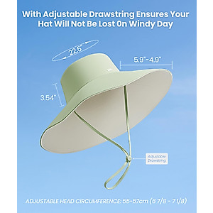 BENEUNDER Sun Hats for Women Wide Brim UPF 50+ Beach Hats for Women UV Protection Visor Hats for Fishing Hiking Gardening, White