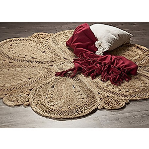 LR Resources Jute LR12029-NAT40RD Natural Round X 4 ft Indoor Area Rug, 4' x 4'