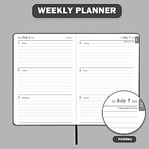 2024-2025 Planner - Academic Planner 2024-2025, Jul.2024 - Jun.2025, 8.25" x 5.75", 2024-2025 Planner Weekly & Monthly with Tabs - Grey