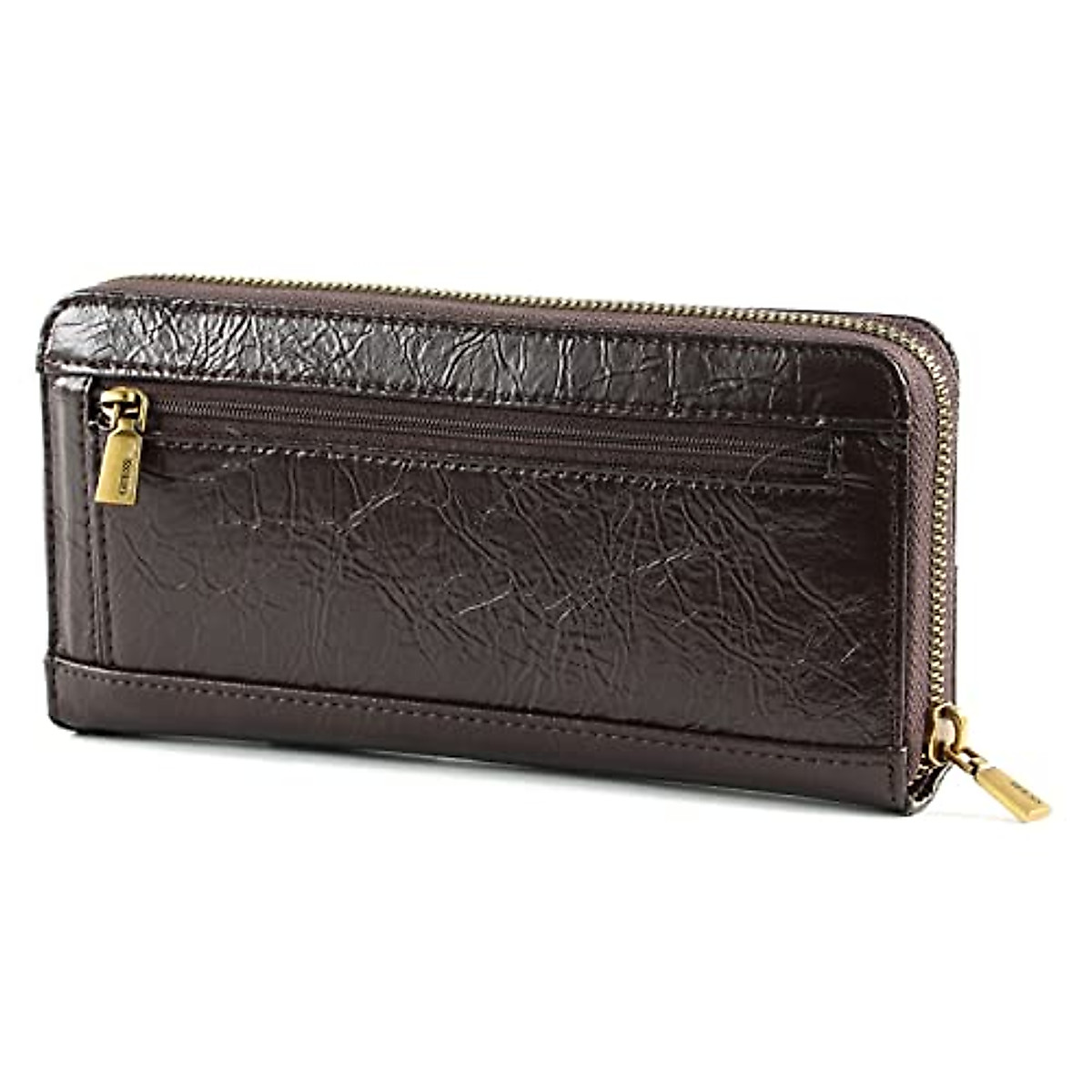 WALLET WOMAN GUESS D CHOCOLATE SWXB8650460CHO amantea wallet large ziparound CHOCOLATE ND choice=P, Chocolate