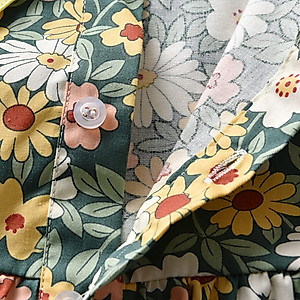 FAXSON Summer Brother and Sister Matching Outfits Toddler Boys Gentleman Suits Infant Girls Dresses(Green-girl,110/4T)