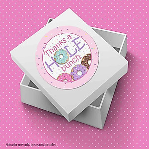 Donut Grow Up Themed Birthday Thank You Sticker Labels for Girls, 40 2" Party Circle Stickers by AmandaCreation, Great for Party Favors, Envelope Seals & Goodie Bags