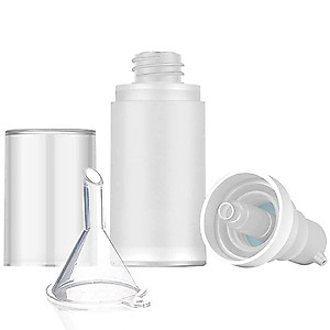 Mild East 3pcs 20ml Sterile Airless Pump Bottle with Funnel Easy to Carry and Fill Matte Lotion Bottles For Travel