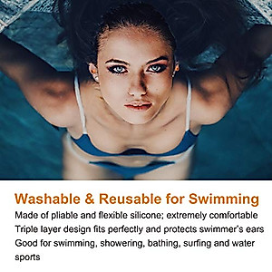 Lakayee Reusable Silicone Ear Plugs, 6 Pairs Waterproof Noise Reduction Earplugs Sound Canceling Ear Plugs for Sleeping Snoring Swimming Shooting Hunting Traveling Concerts Musicians with Carry Cases