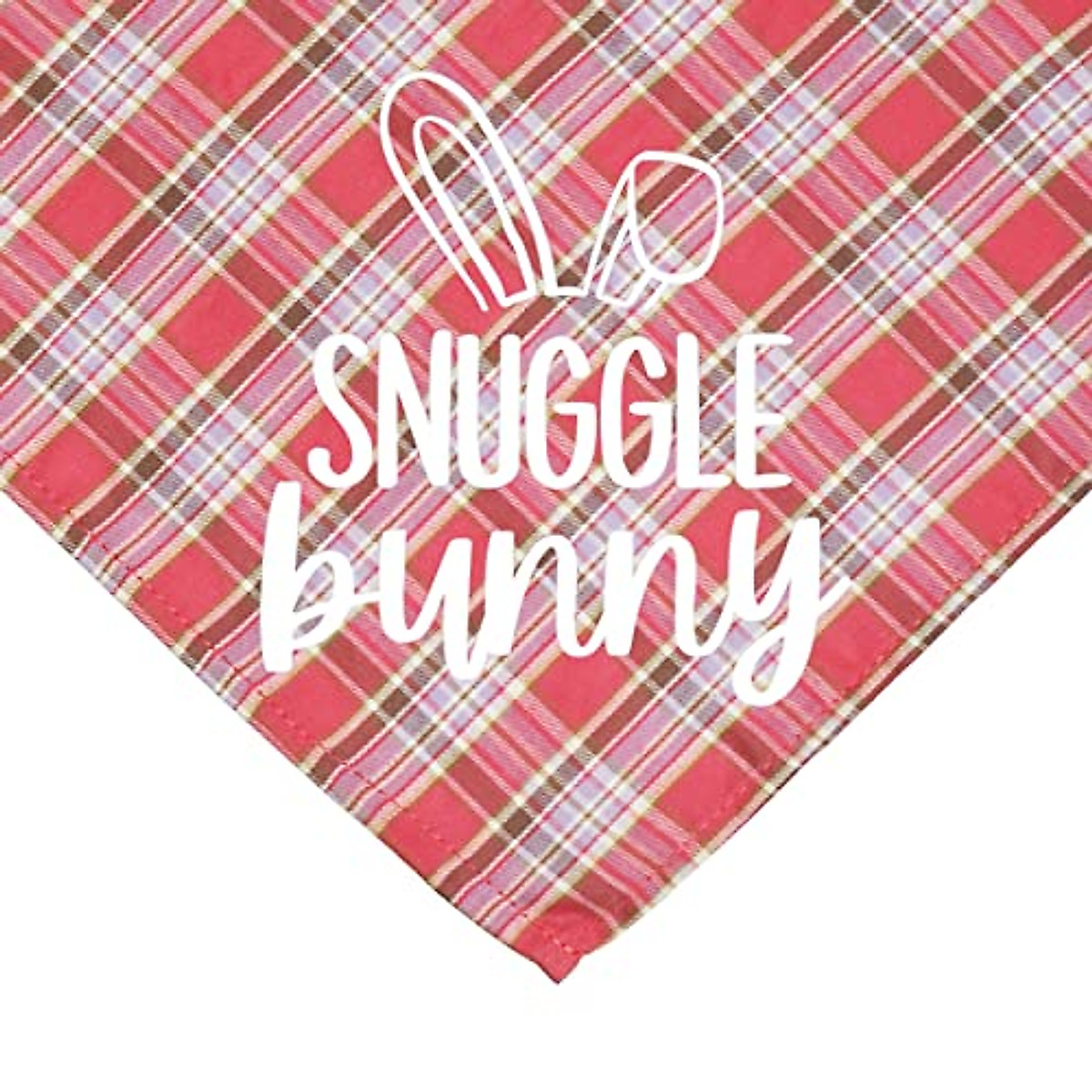 JOTFA Easter Dog Bandana Bunny Costumes, Easter Bunny Dog Headband Buffalo Plaid Dog Easter Bandanas for Small Medium Large Dogs