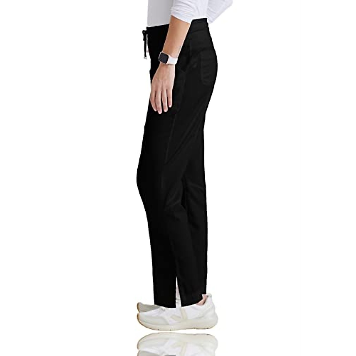 Grey's Anatomy 4276 4 Pkt Yoga Knit Waistband Pant (Black, Medium)