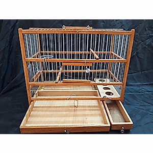 Wooden Hand Crafted Bird Cage; Slide Out Tray, Plexiglas