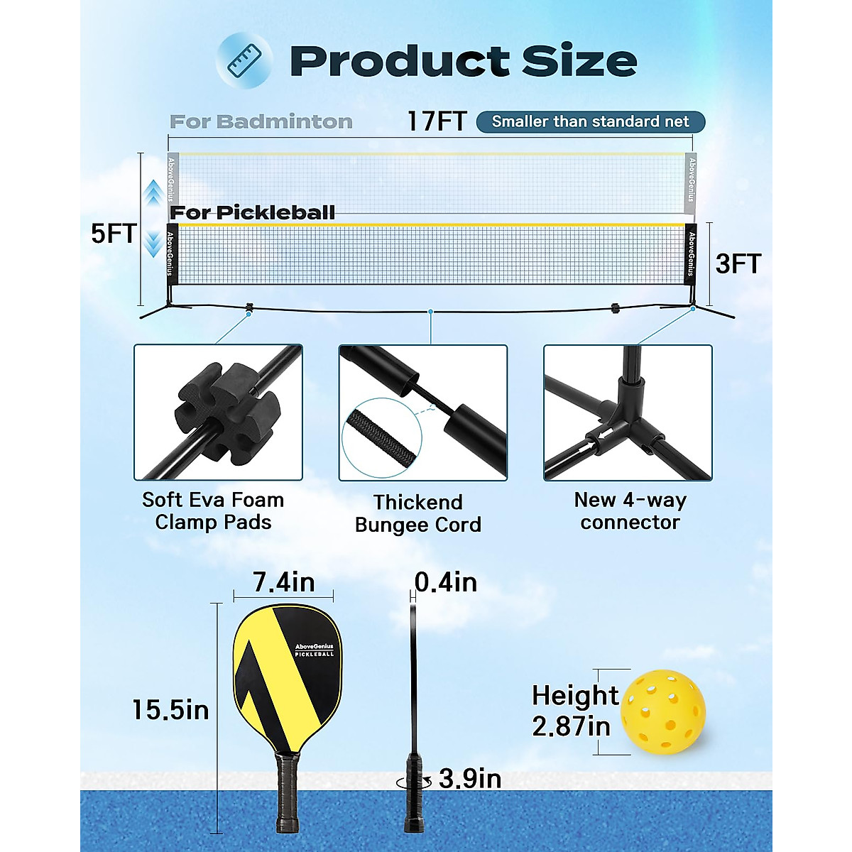 AboveGenius Pickleball Parent-Child Set
