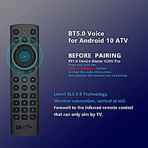 Universal Voice Remote Control,Support Bluetooth Connection,Voice Research,Air Mouse,for Android Tv Box and Media Player (G20S PRO BT)