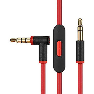 KUJOBUY Replacement Audio Cable Cord Wire Compatible with Headphones Studio Solo Pro Wireless Executive with in Line Mic and Volume Control for Headphone Headset Earphone