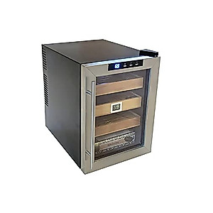 Prestige Import Group Clevelander Thermoelectric Cooler Humidor - Up to 250 Capacity - Color: Black w/Stainless Steel Door